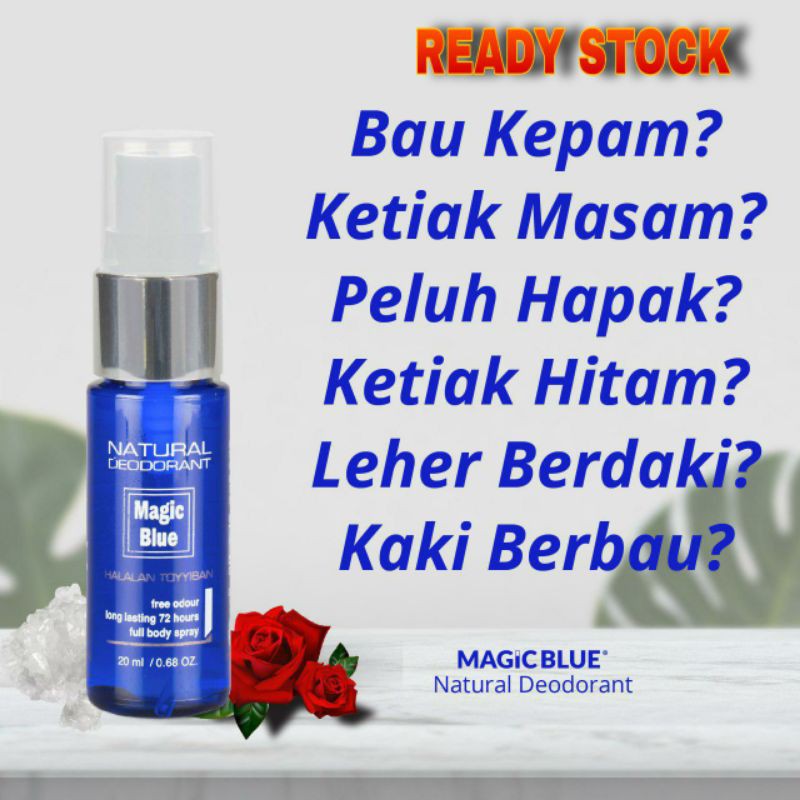 DEODORANT NATURAL MAGIC BLUE UBAT KETIAK SPRAY KETIAK HITAM KETIAK ...