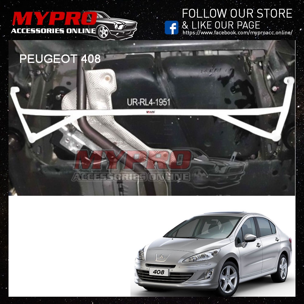 PEUGEOT 408 1.6T '10-'14 (2WD) Rear Lower Bar UR-RL4-1951 100%Original Ultra Racing Bar | Shopee ...