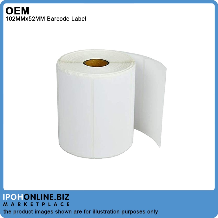 1 Roll 102mm x 52mm Blank Barcode Label Sticker ( 500pcs per roll ...