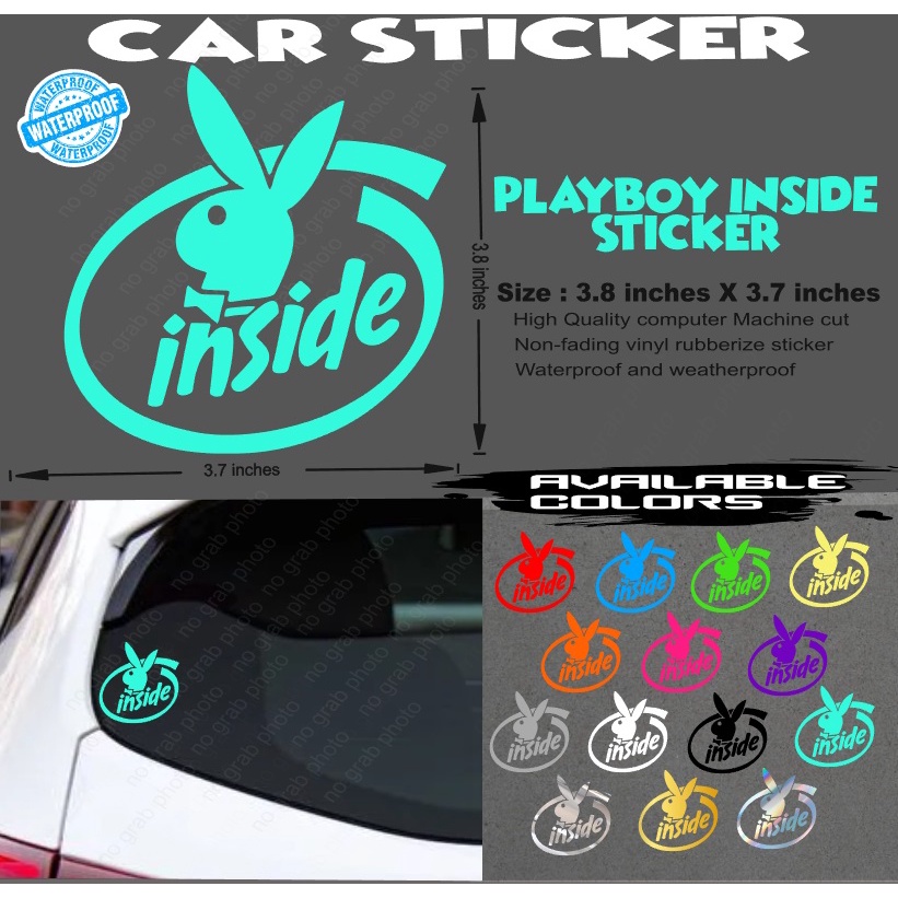 Playboy Inside sticker / car sticker / laptop sticker / motor sticker ...