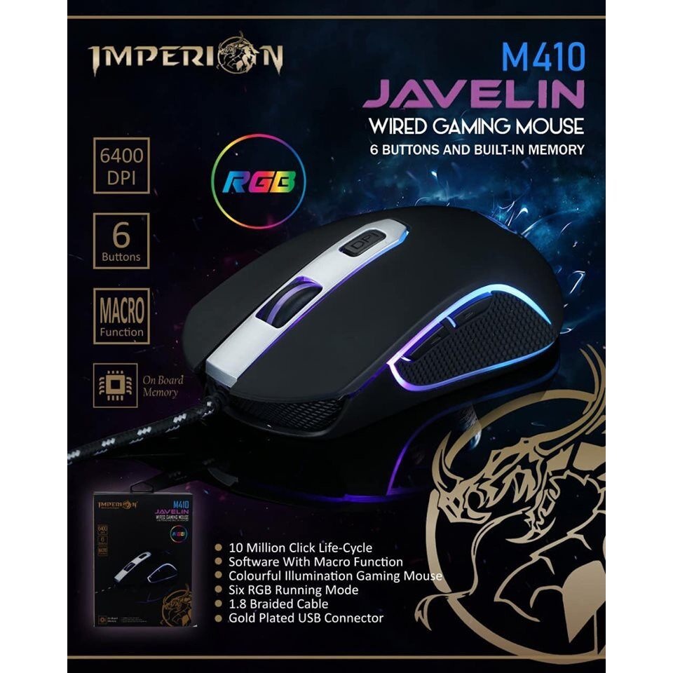 Imperion Javelin M410 RGB USB Wired Gaming Mouse ( 6400Dpi, 6 Buttons ...