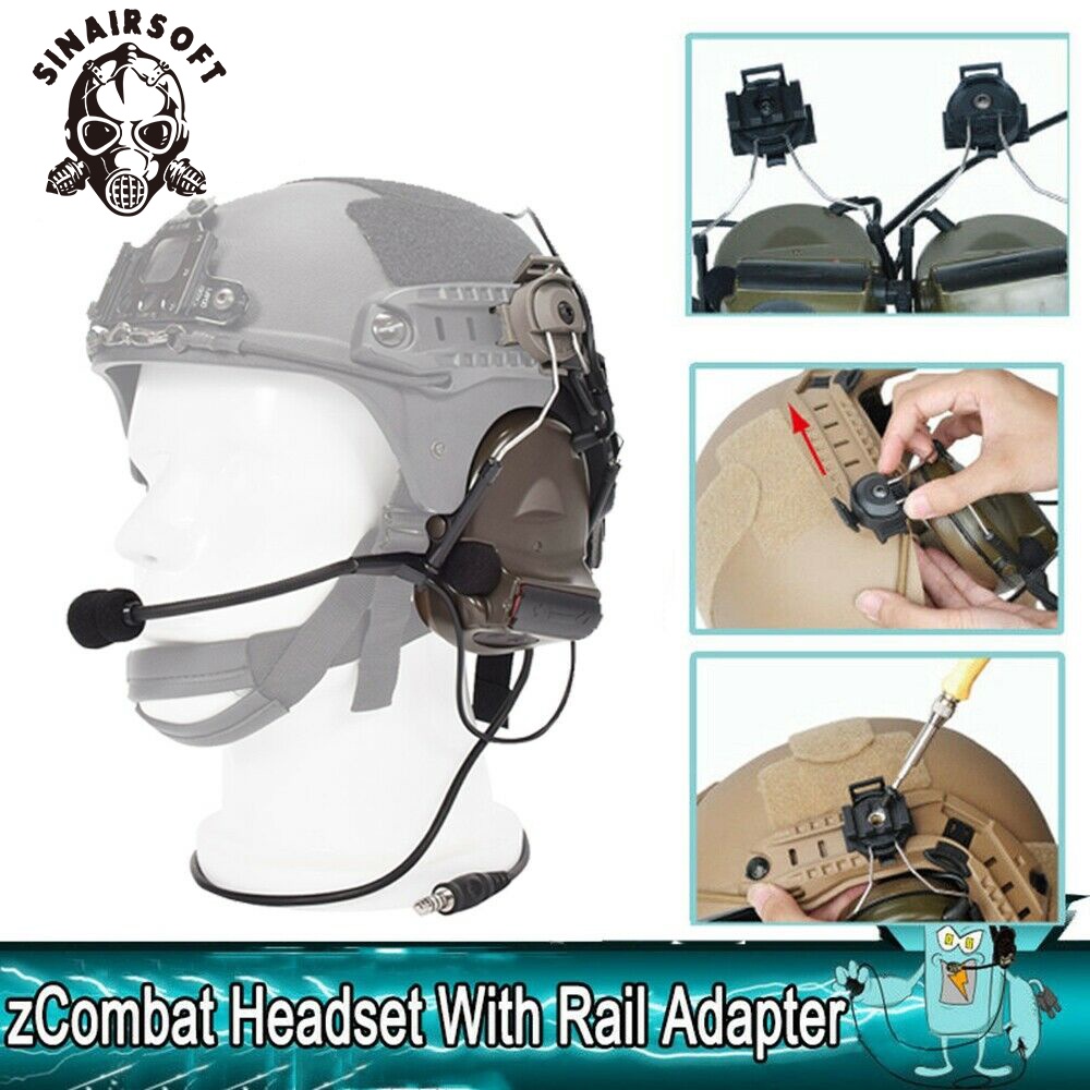 SINAIRSOFT Tactical COMTAC II Helmet Mount Headphone Silicone Earmuffs ...