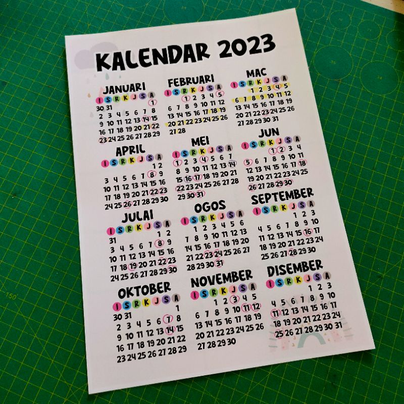 Poster Calendar 2023 Kalendar Poster 2023 Kalendar 2023 Custom Kalendar ...