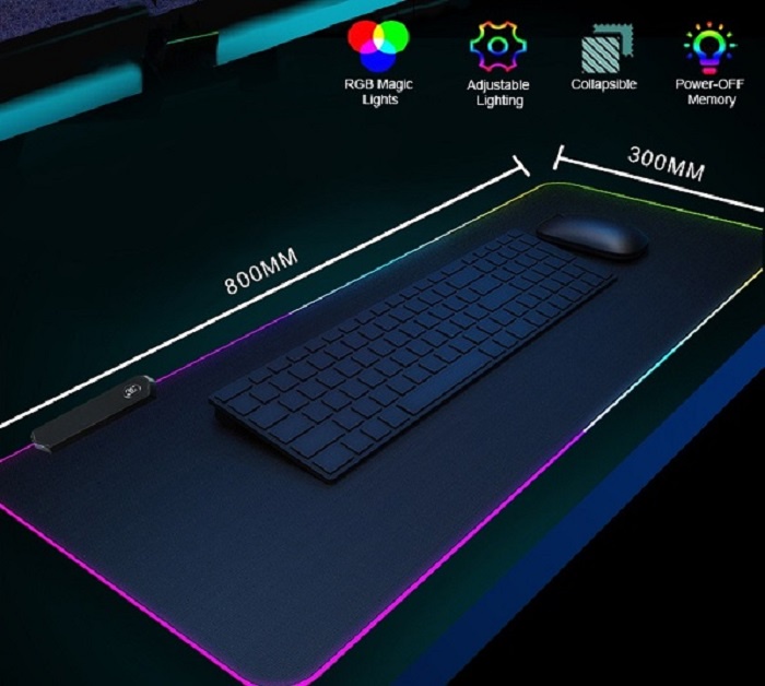 RGB Mouse Pad Gaming Large Size Keyboard Mousepad Light LED Waterproof ...