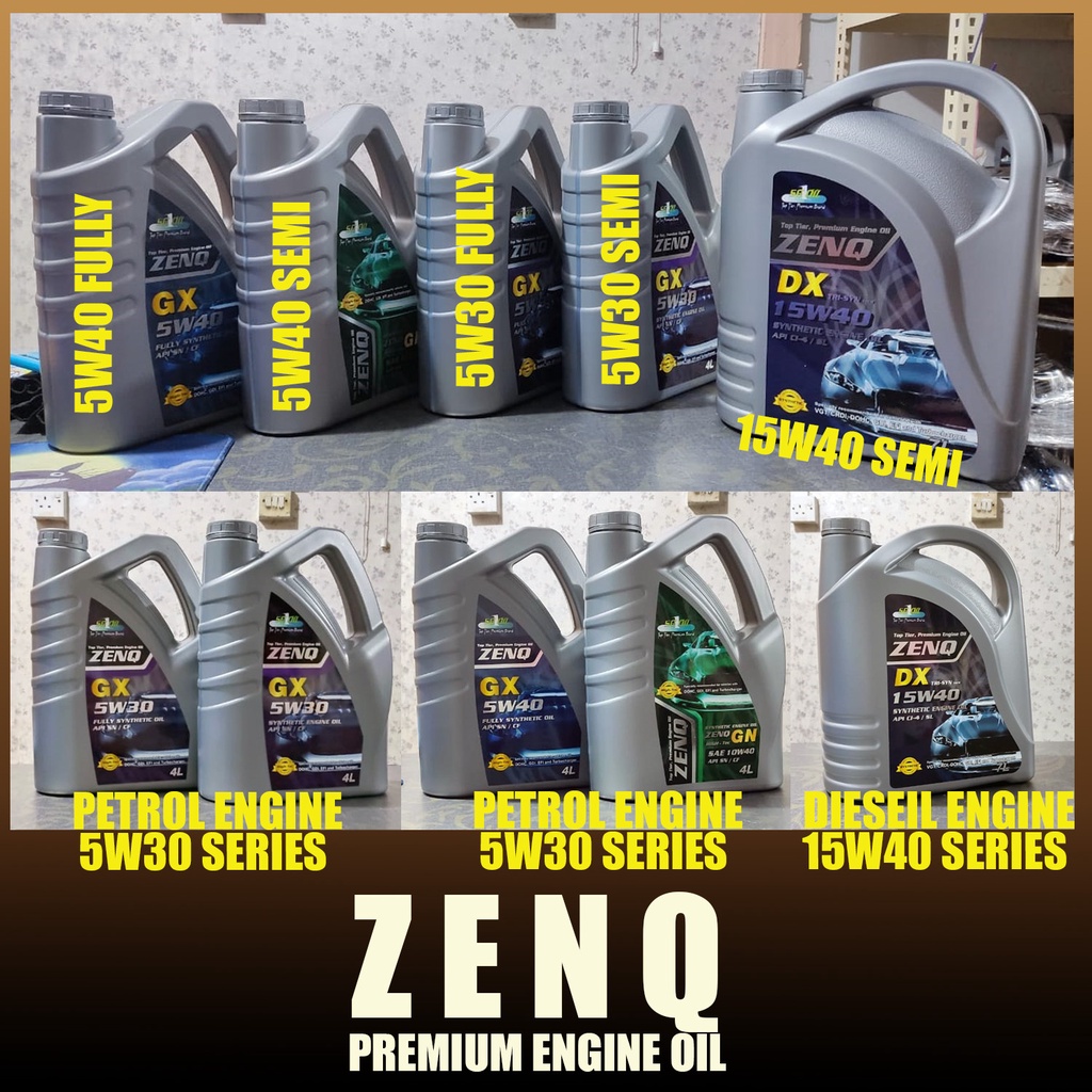 [ENGINE OIL+COOLANT] ZENQ GX FULL SYNTHETIC 4L SAE 5W40/5W30 SN ILSAC ...