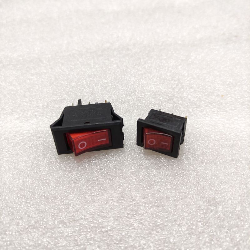 Heavy Duty Rocker Switch Power On Off Red Button 3 Pins AC 250V 32*16mm ...