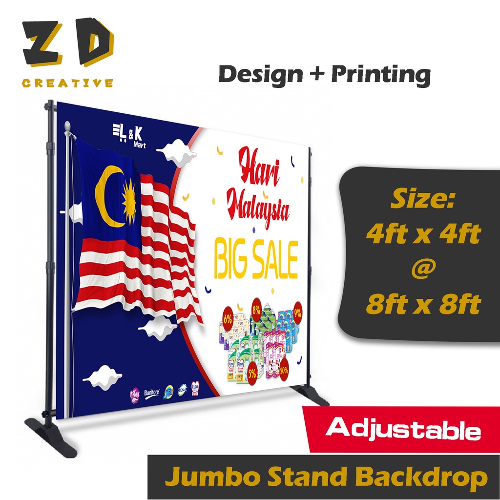 Jumbo Backdrop Banner Stand / Jumbo Backdrop Banner Stand + Printing ...