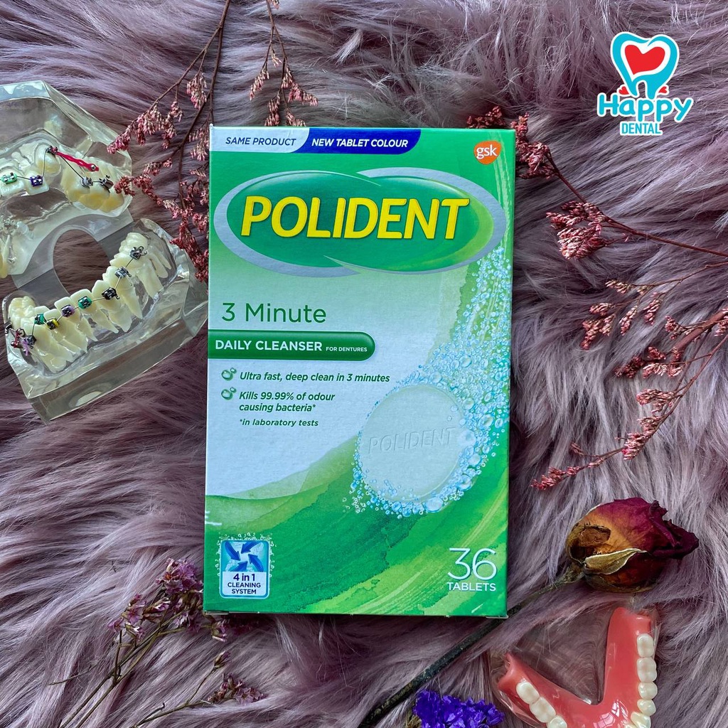 POLIDENT 3 MINUTES TABLET FOR DENTURE | Shopee Malaysia