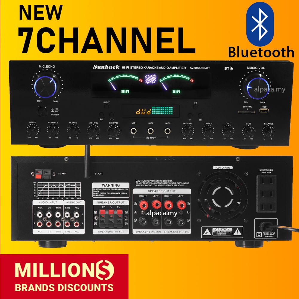 [MALAYSIA STOCK] Sunbuck 7.1 Channel 7CH Power Amplifier Digital Audio ...