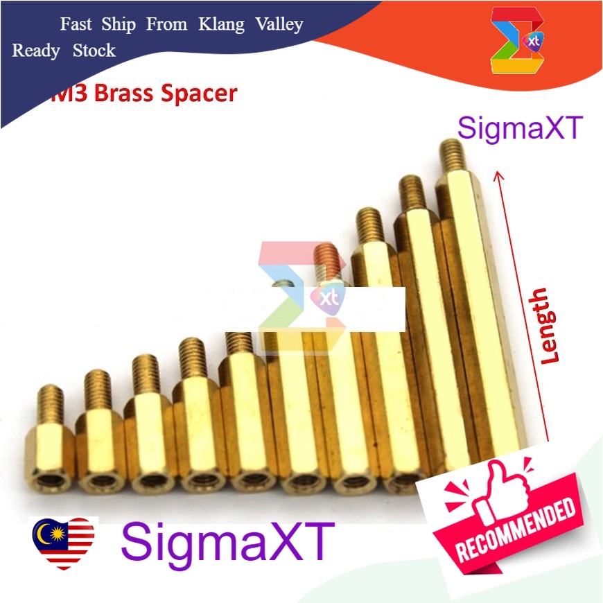 1 Pcs Brass PCB Standoffs Hexagonal Spacers M3 Male x M3 Female, Ready ...