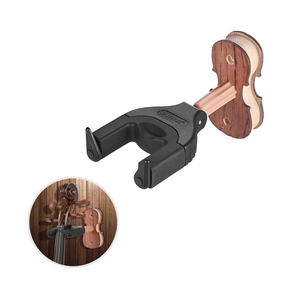 Wall Mount Violin Fiddle Viola Hanger Hook Holder Keeper Auto Grip System Rubber Cushion Wood ...