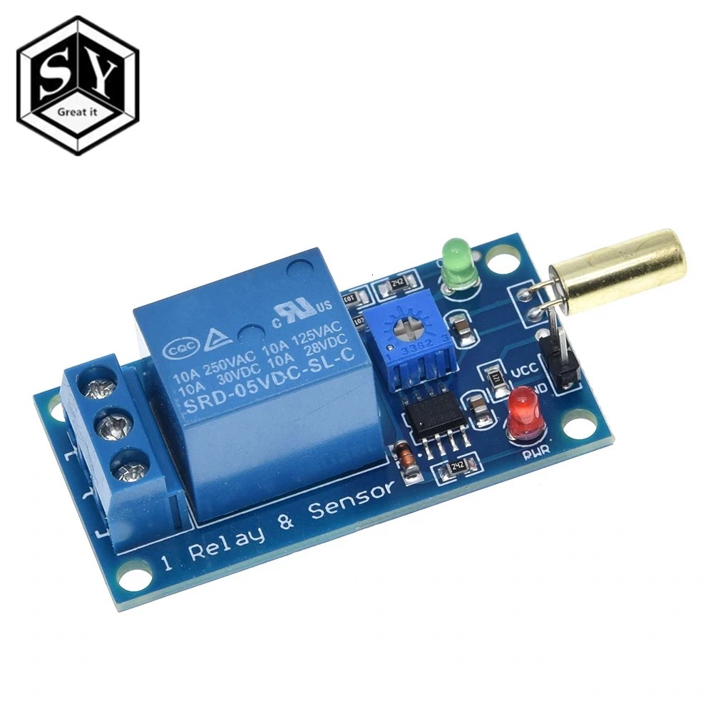 1 Channel Output Tilt Slant Angle Sensor 5V Relay Module Golden SW520D ...