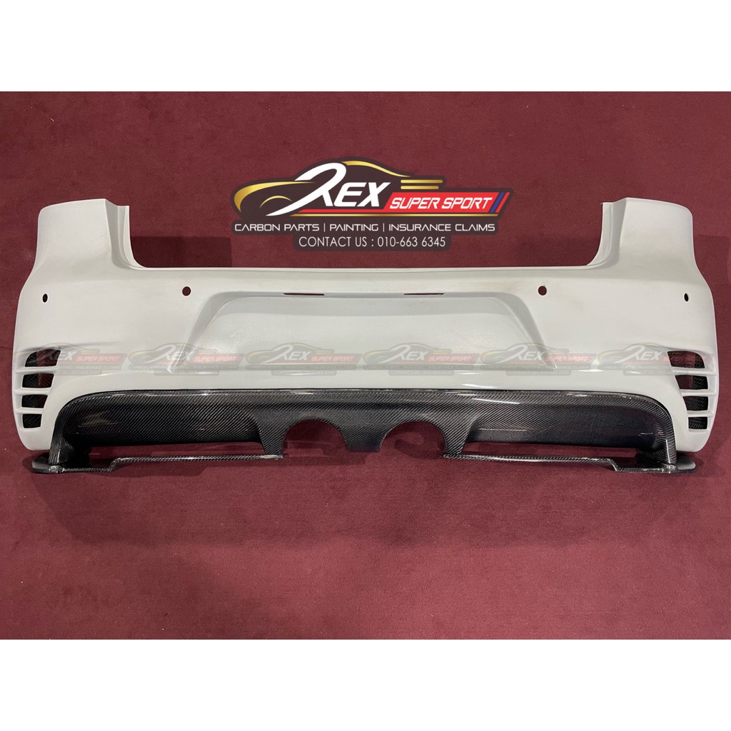 VW Volkswagen Golf MK6 R Revozport Rear Bumper Diffuser Carbon Fiber ...