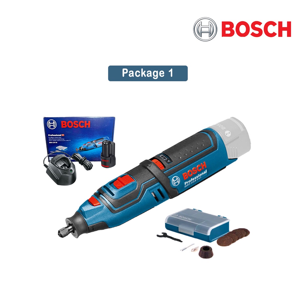 BOSCH GRO 12V-35 Professional Cordless Rotary Tool GBA 2.0Ah Battery ...
