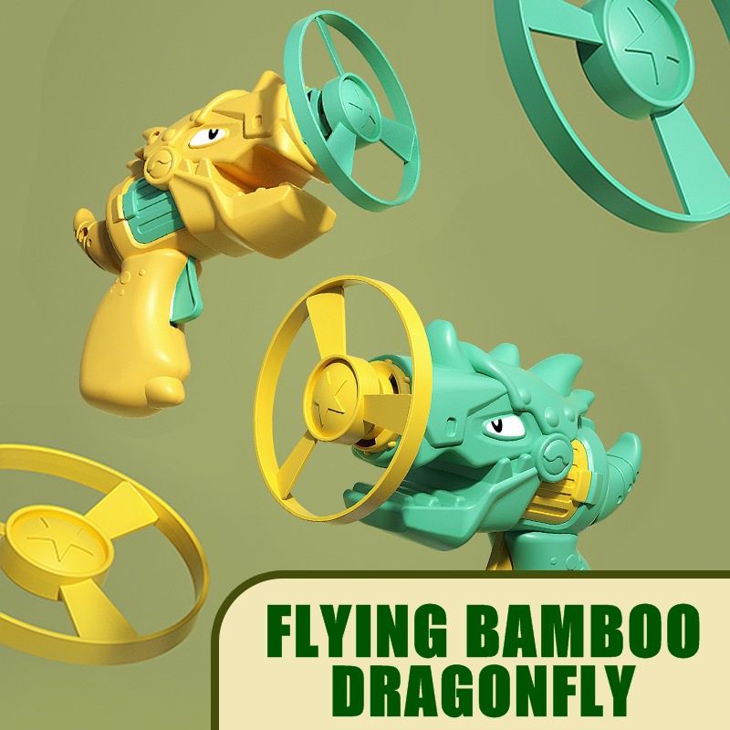 Flying Bamboo Dragonfly Pistol Light-Emitting Gyro Catapult UFO ...