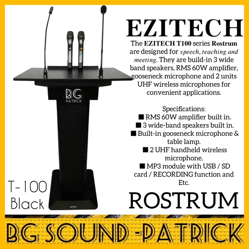 EZITECH T100 Rostrum Series with speaker and wiress microphone | Shopee Malaysia