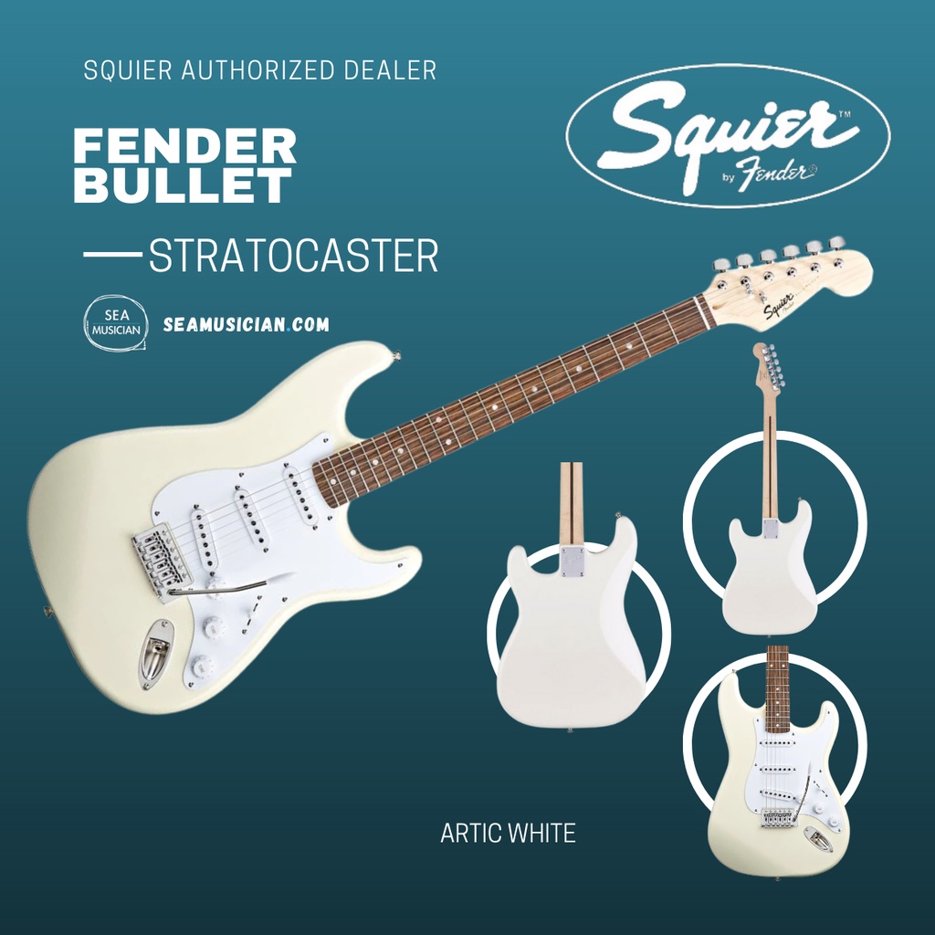 SQUIER BY FENDER BULLET TREMOLO STRATOCASTER ELECTRIC GUITAR, LAUREL ...