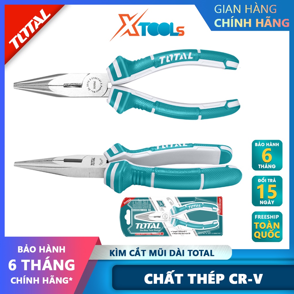Total THT Long Pointed Cutting Pliers120606Cr-v steel long beak pliers ...