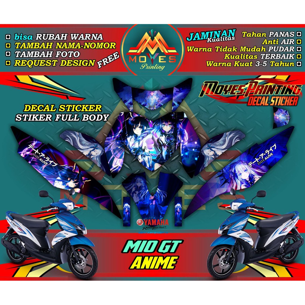 Striping Variation Of Motorcycle mio gt full body Sticker mio gt full ...