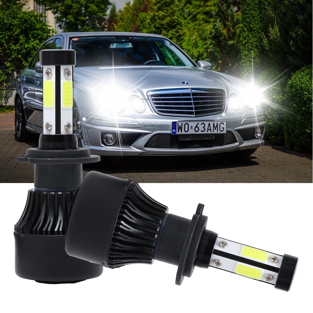 2PCS 4Side H7 Car Headlights Bulb High Low Beam For Mercedes Benz W211 ...