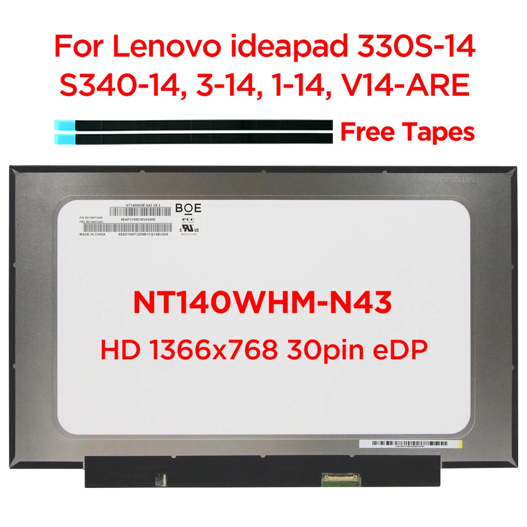 14.0 Slim Laptop LCD Screen NT140WHM-N43 NT140WHM-N34 NT140WHM-N49 ...