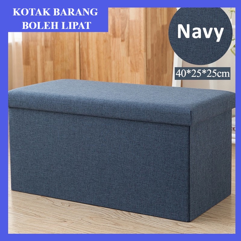 KOTAK SIMPAN BAJU BARANG Stool Foldable Storage Box Sofa Footrest Foot ...