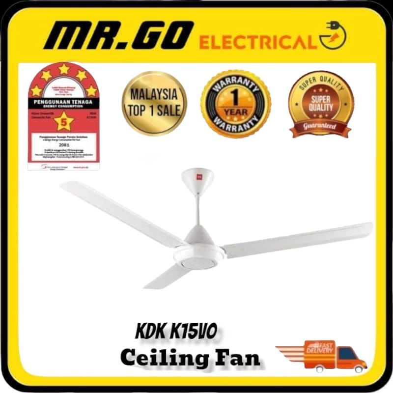 KDK Ceiling Fan 3 Blade Regulator Type K15V0 -BPR White [150cm/60"] Kipas Siling | Shopee Malaysia
