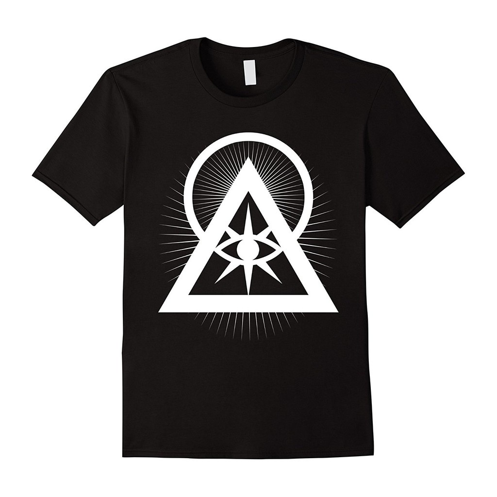 large size Illuminati All Seeing Eye 100% Cotton Men's T-shirt XQ ...