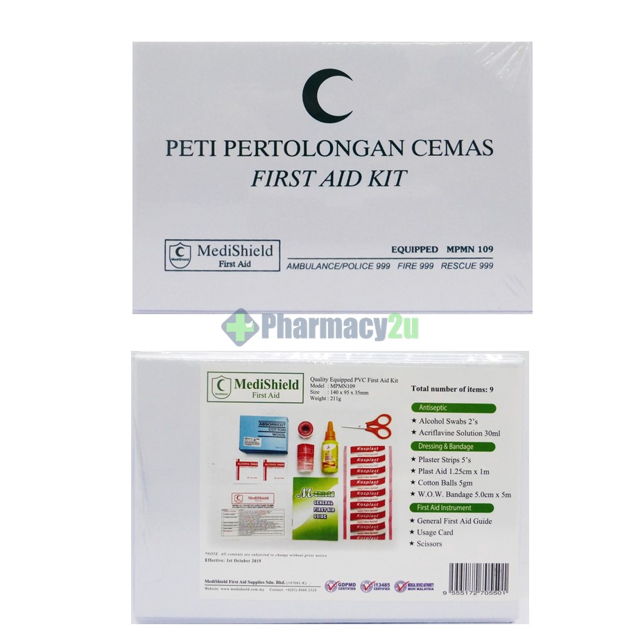 MEDISHIELD MINI FIRST AID KIT EQUIPPED MAMN 309/MPMN109 | Shopee Malaysia