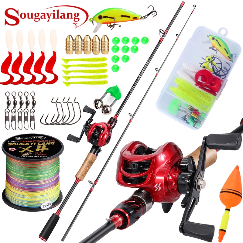 Sougayilang Casting Fishing Rod (1.65M) + Reel Set For Freshwater ...
