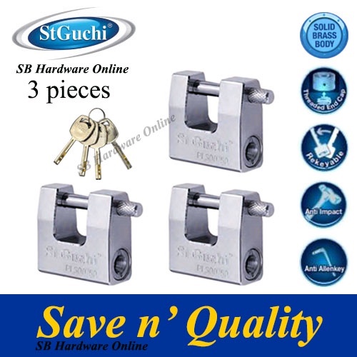 [ANTI-CUT, SOLID BRASS BODY, KEY ALIKE] ST GUCHI SGPL-300 50MM ARMOURED ...