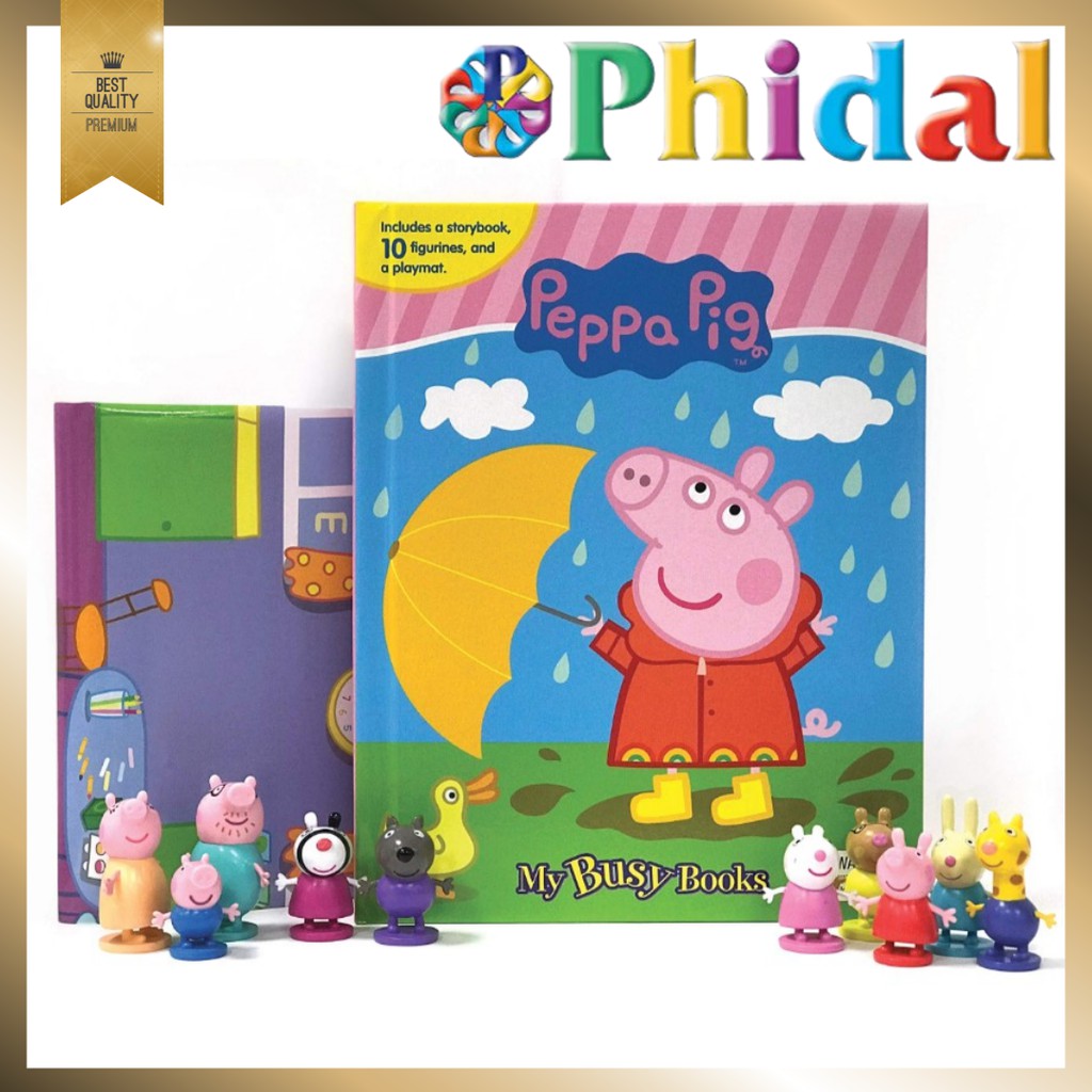 🇰🇷Peppa Pig My Busy Book Including 10 Figurines and a Playmat | Shopee ...