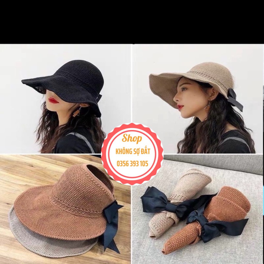 Super cute straw hat, open-top beach hat - Free strap and zip bag ...