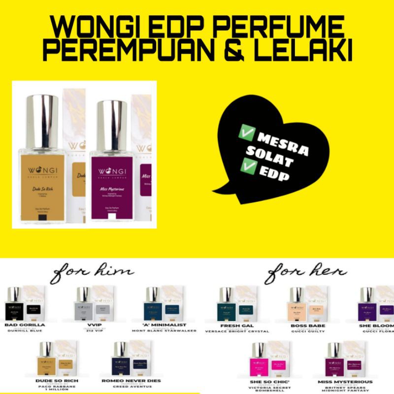 MINYAK WANGI EDP Perfume WONGI | Shopee Malaysia