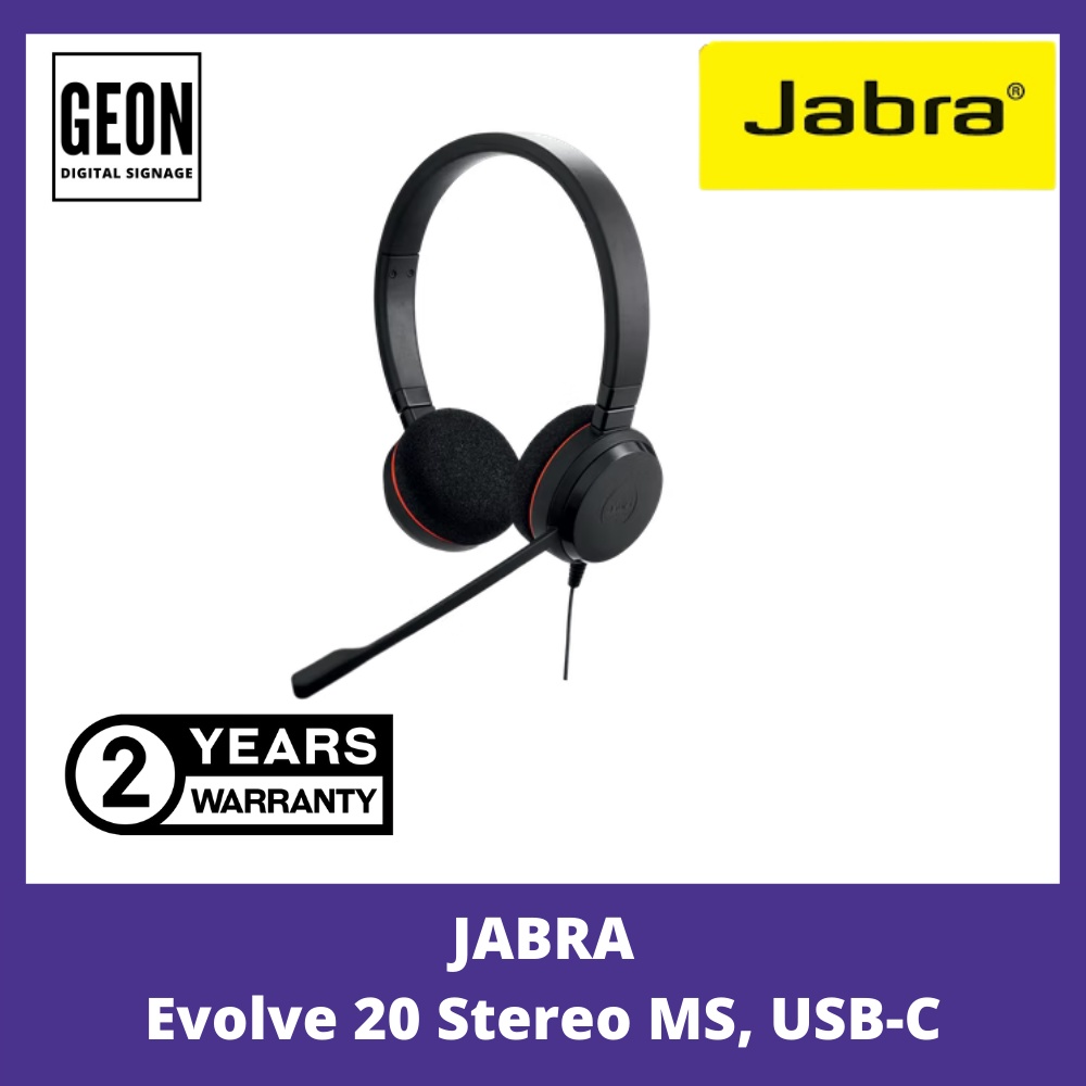 JABRA 4999-823-189 Evolve 20 Stereo MS, USB-C | Shopee Malaysia