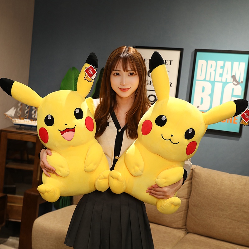 [Genuine] Pikachu Plush Toy Pillow Doll Soft Comfort Cartoon Pokémon ...