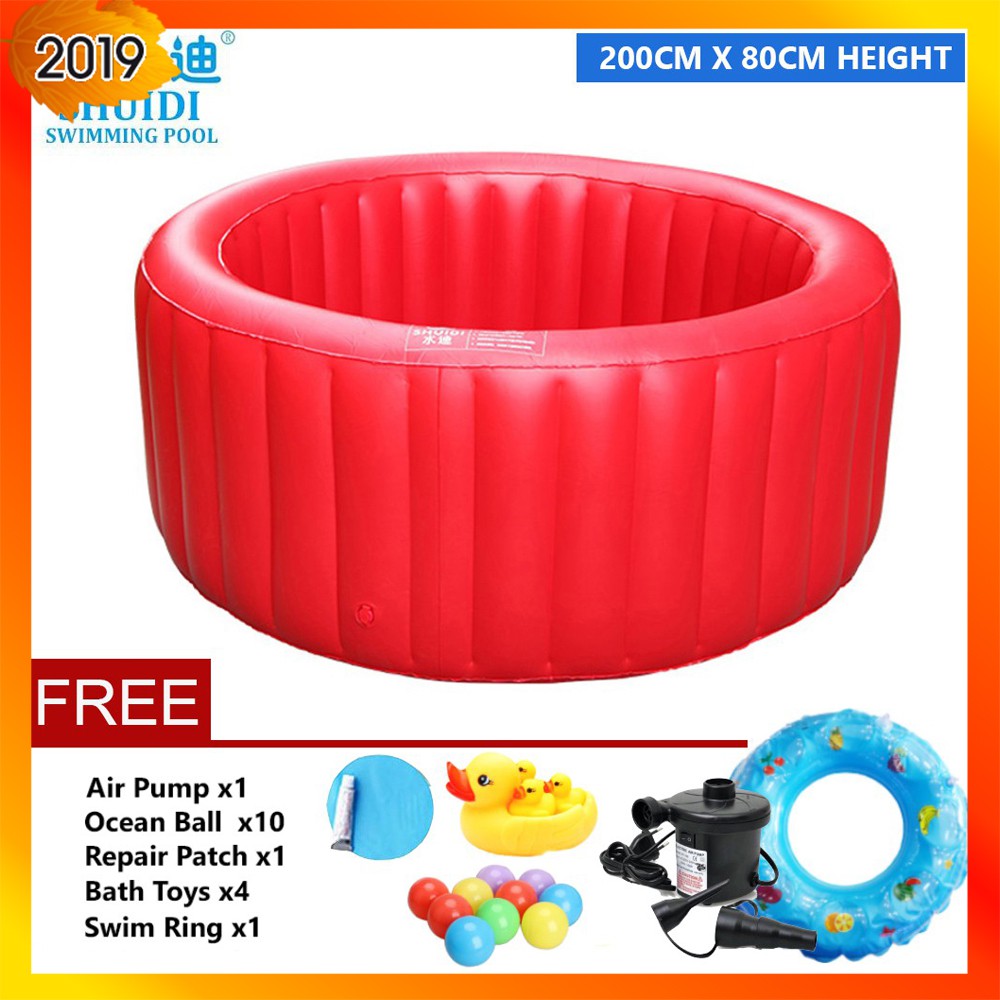 Shuidi 2.0 Meter Super Large Inflatable Swimming Pools 80cm Height ...