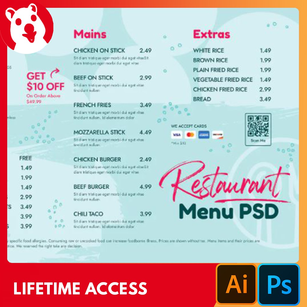 Restaurant Menu Template - PSD / Ai | Shopee Malaysia