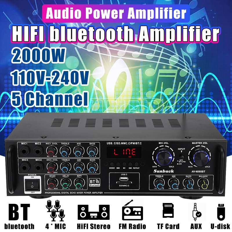 AV-6060BT Home HIFI Digital Amplifier bluetooth 5.1 Audio Power 800W ...