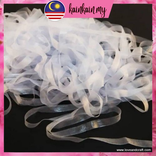 🌸 Mobilon Tape TPU Clear Elastic Tali Jernih Bra Strap Ruffle Knit ...