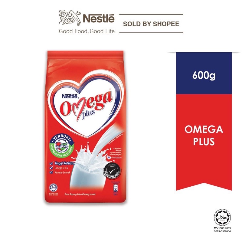 Nestle Omega Plus Plain Milk Powder (600g) | Shopee Malaysia