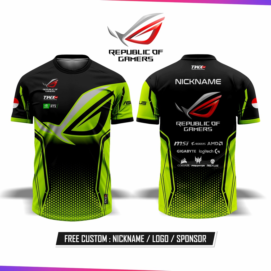 Asus ROG Custom Full Printing Jersey Baju Jersey | Shopee Malaysia
