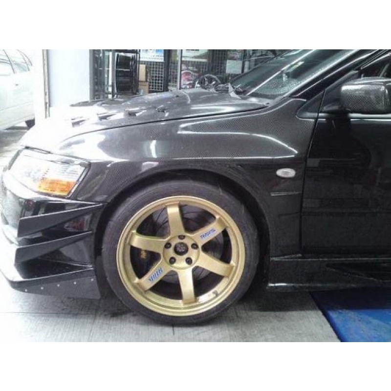 Mitsubishi evo evolution 7 8 9 oem carbon fiber front side fender cover ...