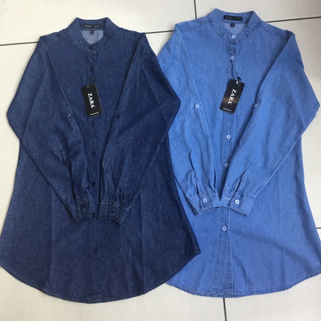 Blouse denim muslimah S-5xl | Shopee Malaysia
