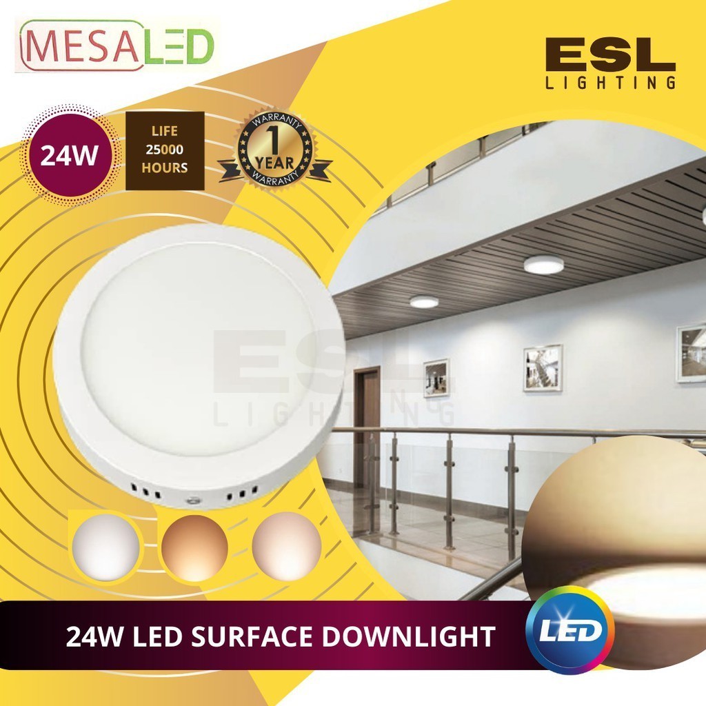 ESL LIGHTING MESALED 24Watt LED Surface Downlight Round RD1024 ...
