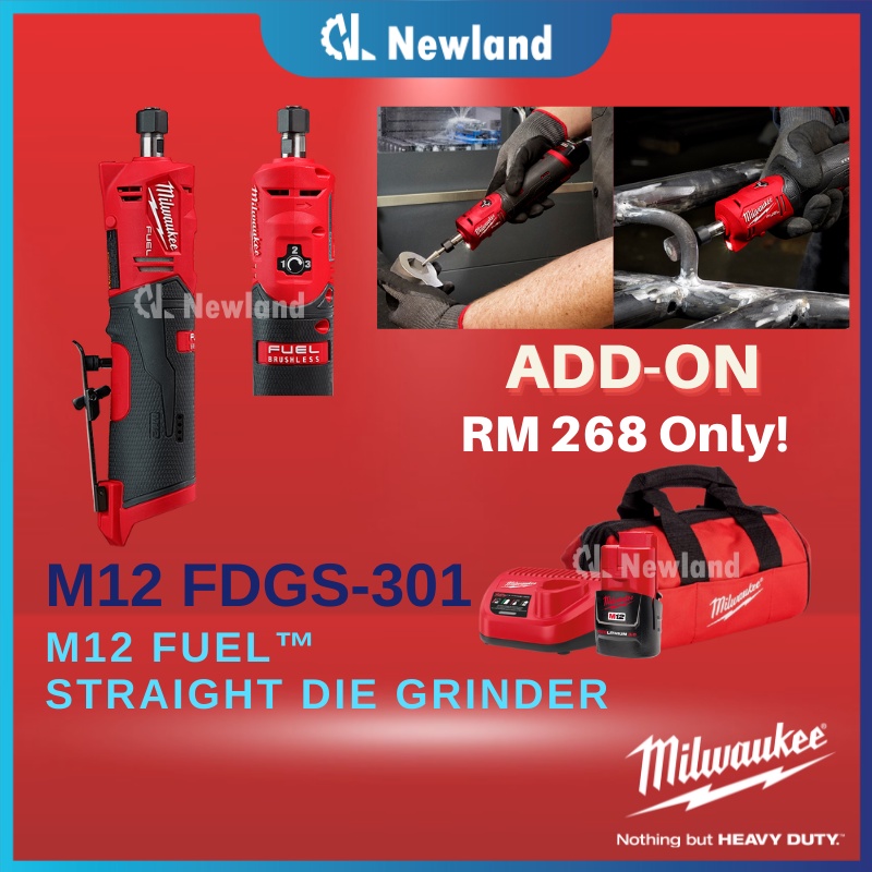 Milwaukee M12 Fuel Straight Die Grinder M12 FDGS-301B | Shopee Malaysia