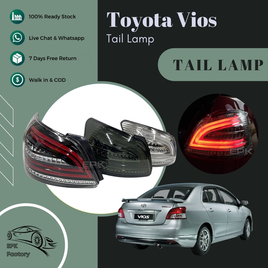 Toyota Vios Tail Lamp Tail Light Taillamp Taillight Dugong LED 2008 ...