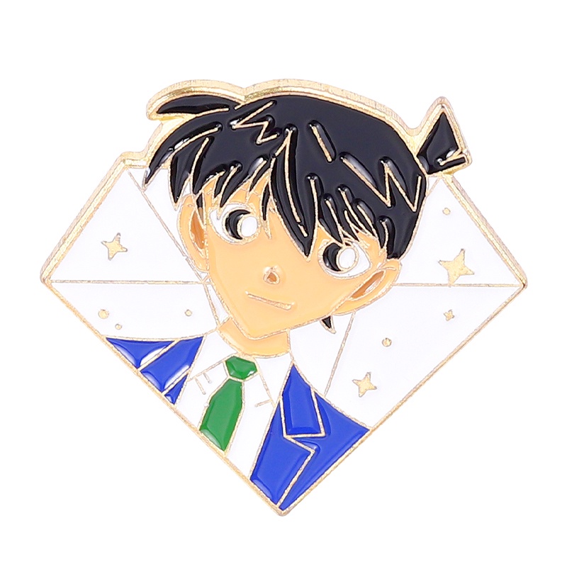 Japanese Anime Detective Conan Enamel Pin Cartoon Character Brooch ...