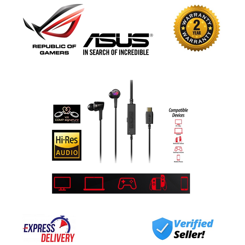 ASUS ROG Cetra RGB in-ear Gaming Headphones with Active Noise ...