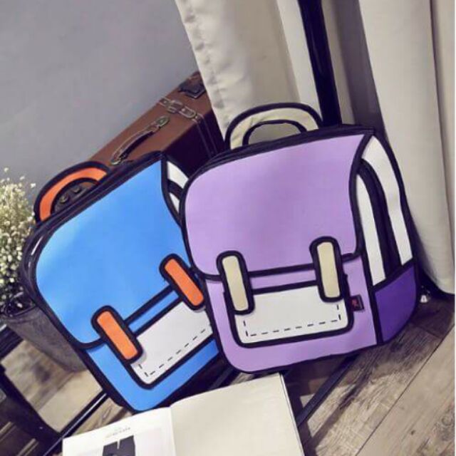 3D Style 2D drawing cartoon backpack | Shopee Malaysia